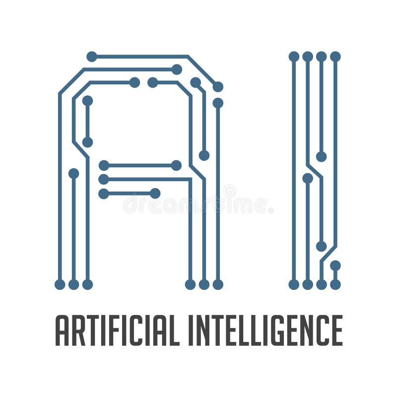 Artificial Intelligence - Concept Logo - AI Letters As a Computer ...