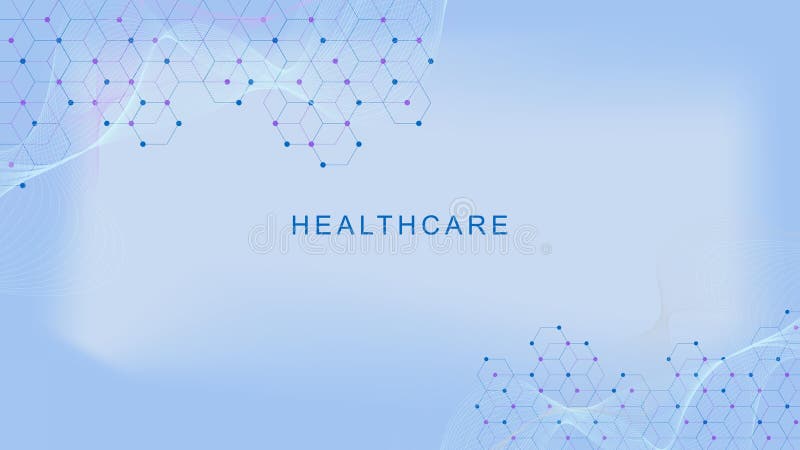 Healthcare Background with Hexagonal Molecular Structure and Wave Flow ...