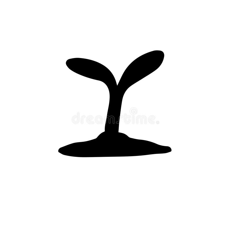 A Silhouette Illustration of a Growing Tree Bud Stock Illustration ...