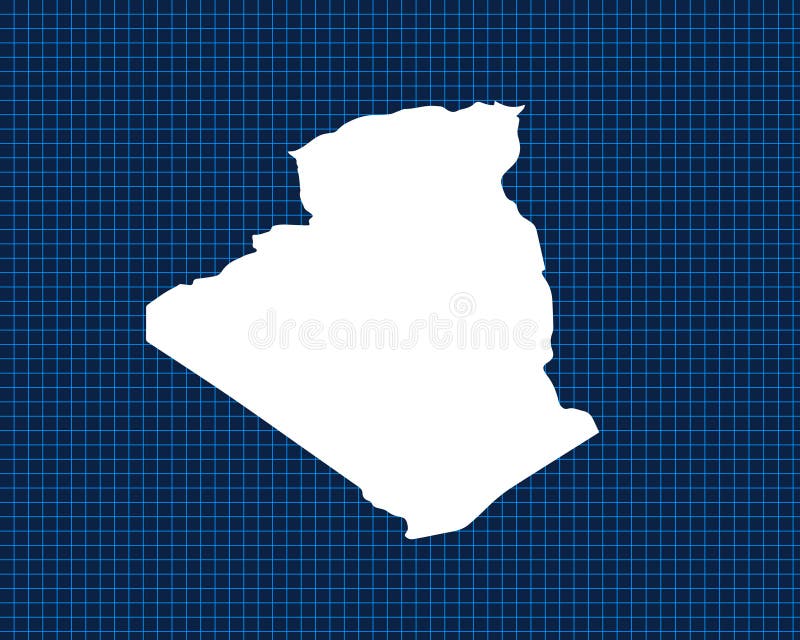 White Map Design Isolated on Blue Neon Grid with Dark Background of ...