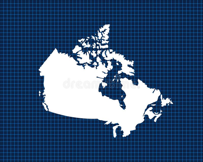White Map Design Isolated on Blue Neon Grid with Dark Background of ...