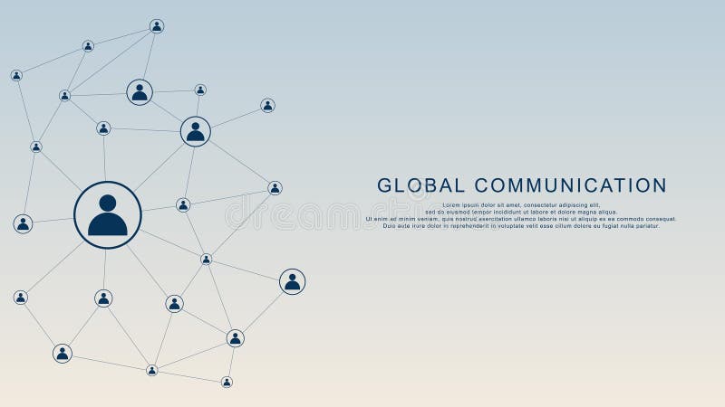 Global Communication Technology Concept with Lines Connection. Stock Vector - Illustration of ...