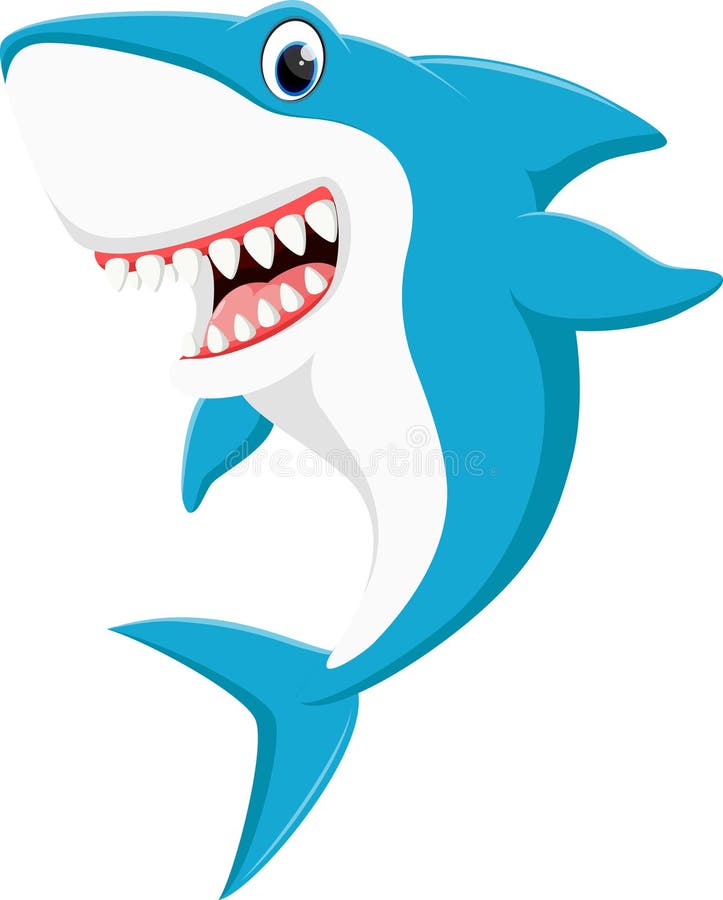Happy shark cartoon stock vector. Illustration of clipart - 24691352