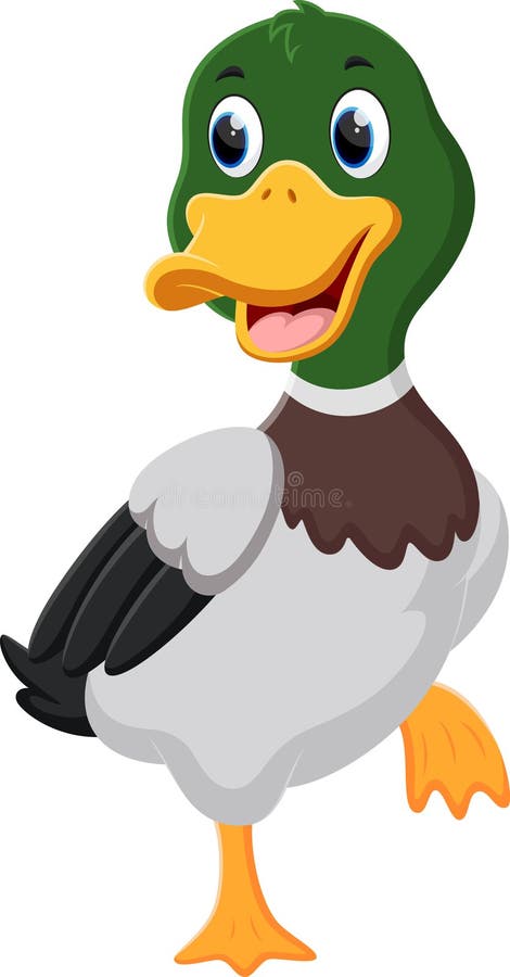 Cartoon Cute Baby Duck Waving Hand Stock Illustration - Illustration of ...