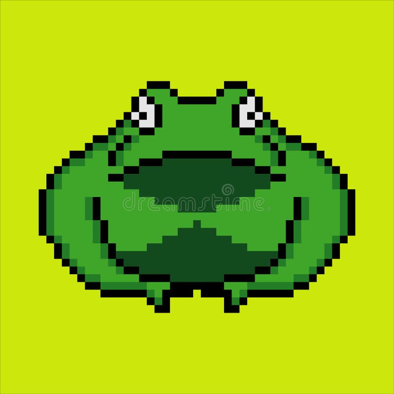 Frog with pixel art stock vector. Illustration of game - 274162666