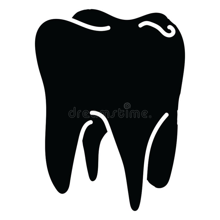 Black solid tooth vector. stock vector. Illustration of body - 274204129