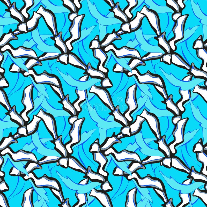 Abstract Blue Pattern for Printing. Drawing in Vector Stock Vector ...