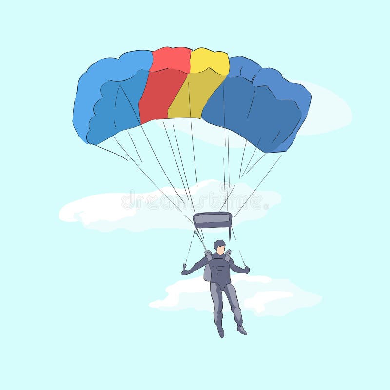Skydiver Drawing Stock Illustrations – 513 Skydiver Drawing Stock ...