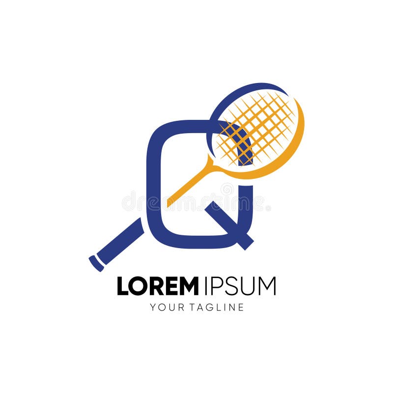 Letter Q Initial Badminton Racket Logo Design Vector Icon Graphic ...
