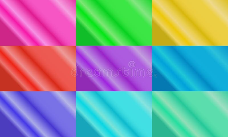 Nine Sets of Color Abstract Background with Diagonal Stripes. Simple ...