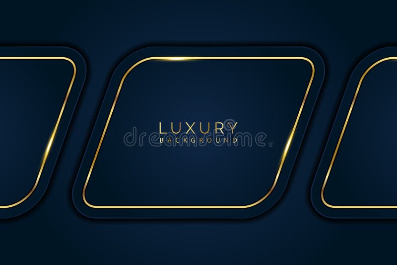 Luxury Golden Lined Dark Blue Diagonal Box with Blue Color Background ...