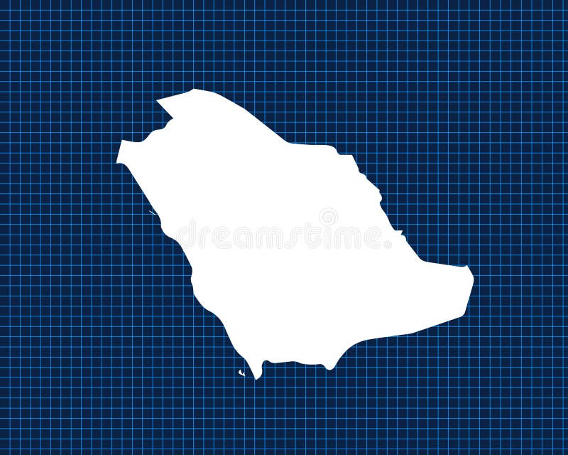 White Map Design Isolated on Blue Neon Grid with Dark Background of ...
