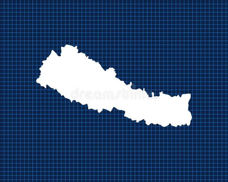 White Map Design Isolated on Blue Neon Grid with Dark Background of ...
