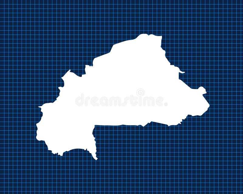 White Map Design Isolated on Blue Neon Grid with Dark Background of ...