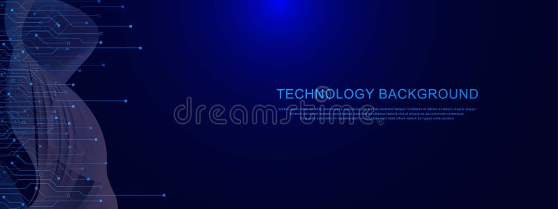 Abstract Technology Circuit Board Background with Wave Flow. Stock ...