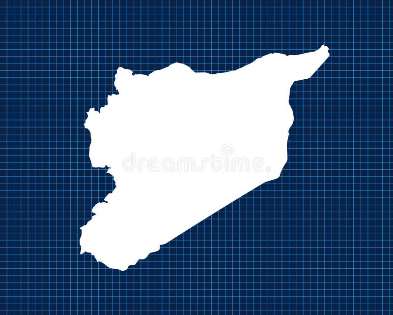 White Map Design Isolated on Blue Neon Grid with Dark Background of ...