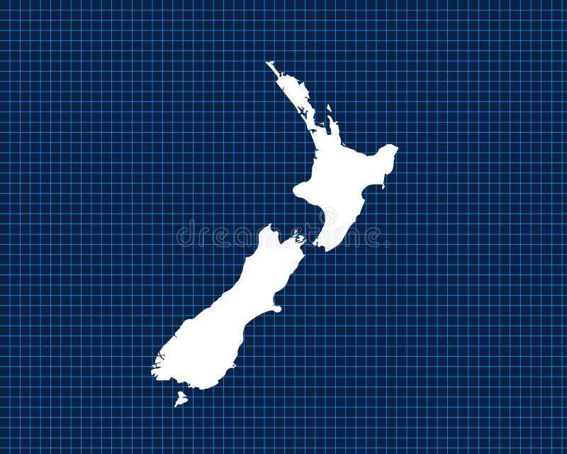 White Map Design Isolated on Blue Neon Grid with Dark Background of ...