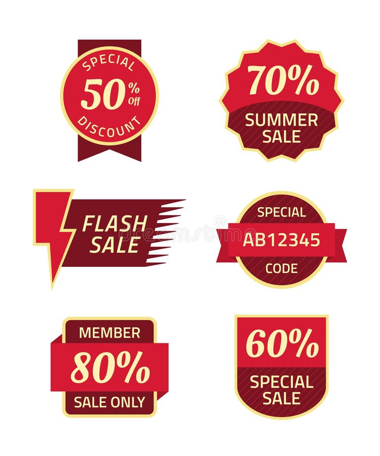 Sale Labels for Discount and Special Promotion Set Stock Vector ...