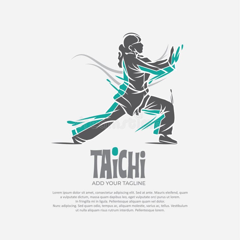 Tai Chi Gesture Position Vector Drawing.Suitable for Martial Arts Logo ...