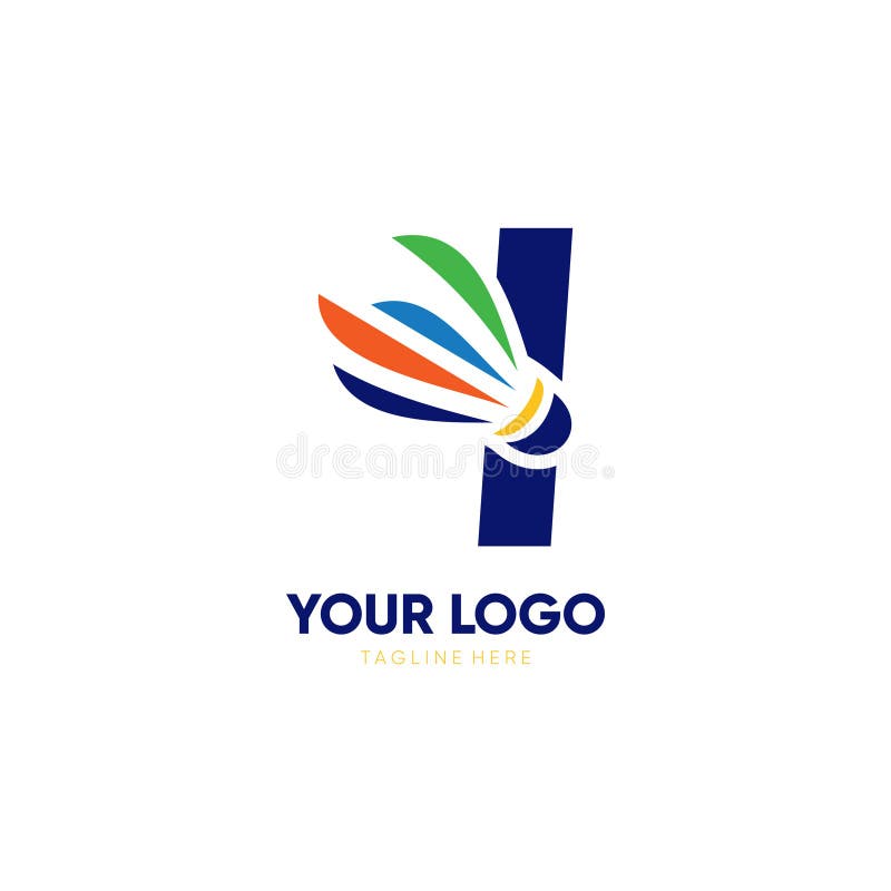 Letter I Initial Shuttlecock Logo Design Vector Icon Graphic Emblem ...