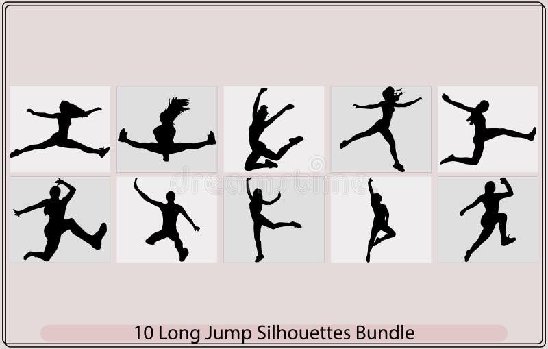 Long Jump Technique,Long Jump Silhouette,Long Jump Sequence with Word ...