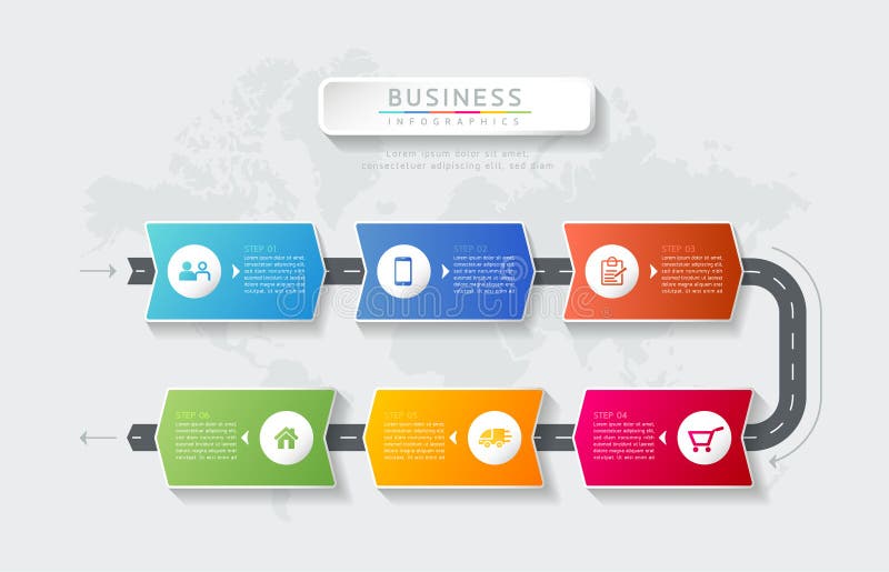Vector Business Presentation Connecting Steps Infographic Template ...