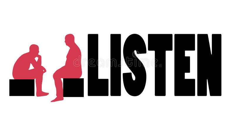 The Silhouettes Next To the Word Listen are Listening To Each Other ...