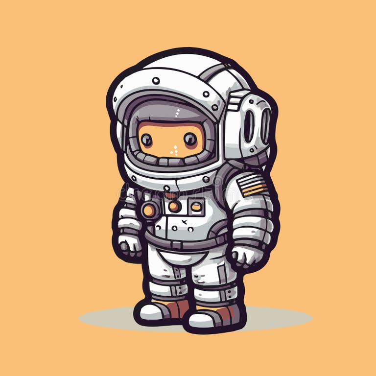 Astronaut in Spacesuit. Cute Chibi Cartoon Vector Illustration Stock ...