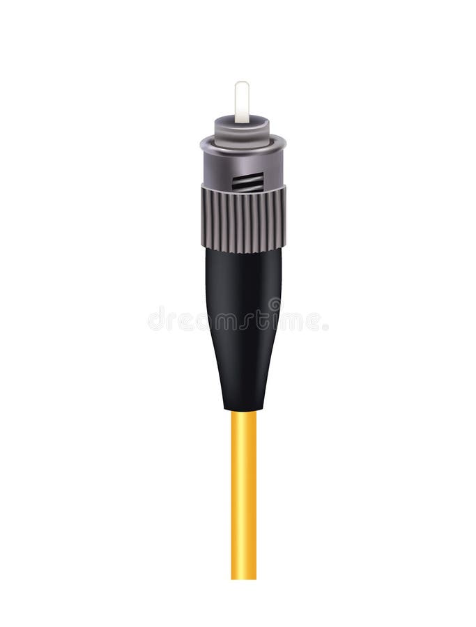 Fiber Optic Cable with SC, LC, FC and ST Connector Stock Vector ...