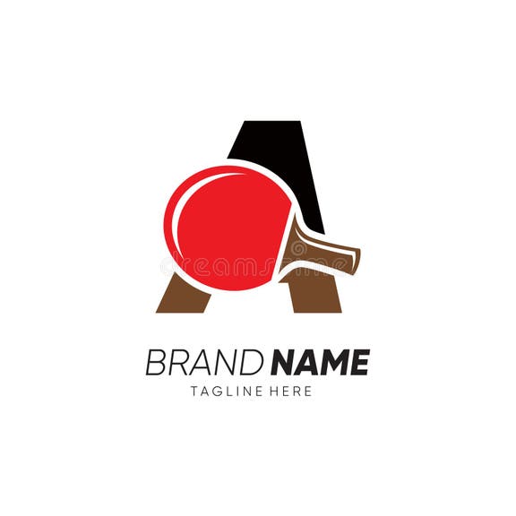 Letter a Initial Table Tennis or Ping Pong Racket Logo Design Vector ...
