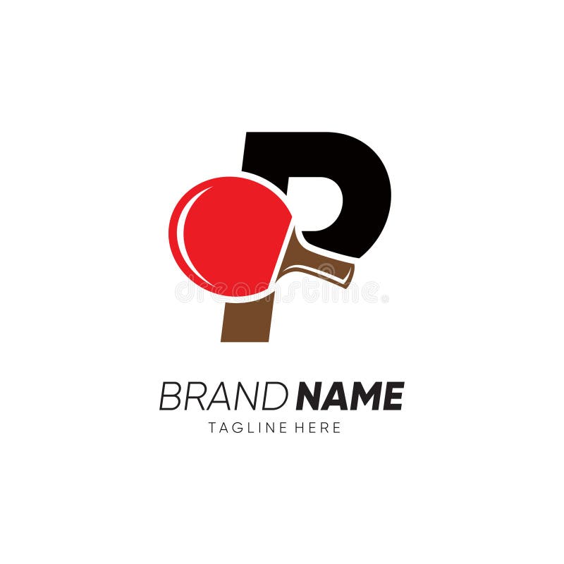 Letter P Initial Table Tennis or Ping Pong Racket Logo Design Vector ...