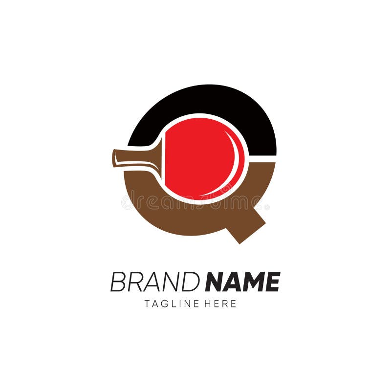 Letter Q Initial Table Tennis or Ping Pong Racket Logo Design Vector ...