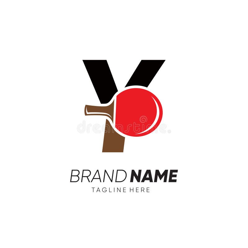 Letter Y Initial Table Tennis or Ping Pong Racket Logo Design Vector ...
