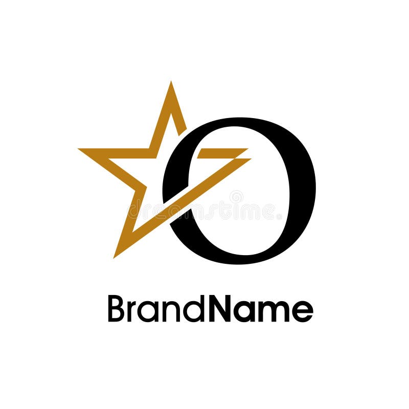 Elegant Initial O Gold Star Logo Stock Vector - Illustration of brand ...