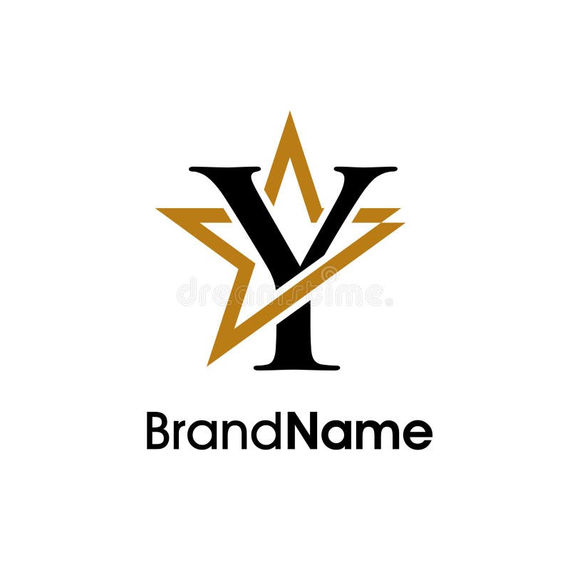 Elegant Initial Y Gold Star Logo Stock Illustration - Illustration of ...