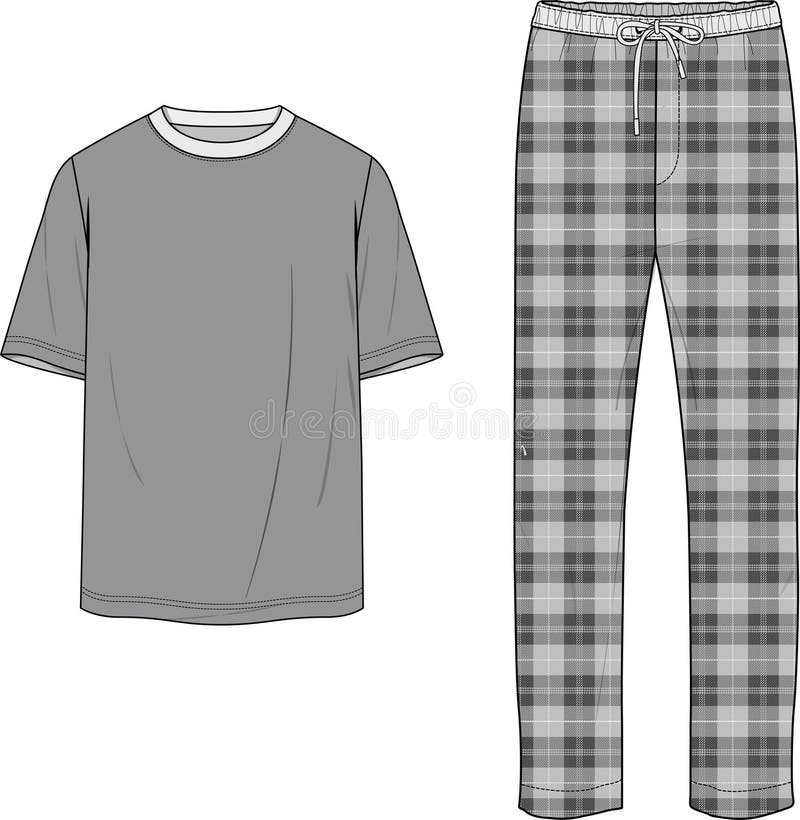 MEN and BOYS SLEEP WEAR TEE and PAJAMA SET Stock Vector - Illustration ...