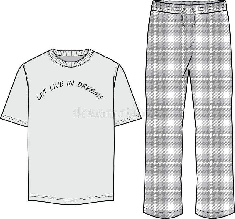 MEN and BOYS SLEEP WEAR TEE and PAJAMA SET Stock Vector - Illustration ...