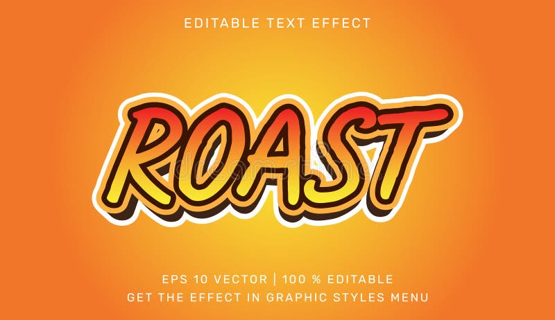 Roast 3d Editable Text Effect Template Stock Vector - Illustration of ...