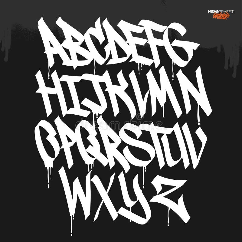 Amazing Vector Graffiti Alphabet. Urban Street Art Graffiti Font Style ...