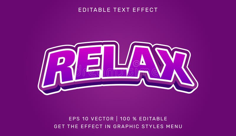 Relax 3d Editable Text Effect Template Stock Vector - Illustration of ...