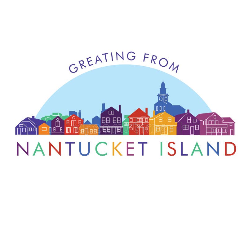 Skyline of Nantucket Island Vector Illustration Stock Vector ...