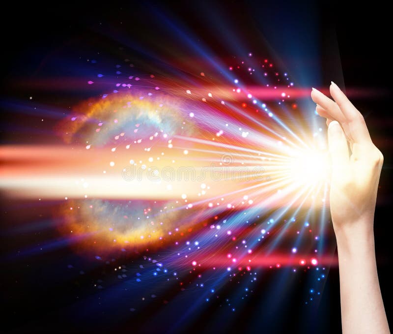 Hands with Spark of Hope, the Light of Faith Background Stock Photo ...