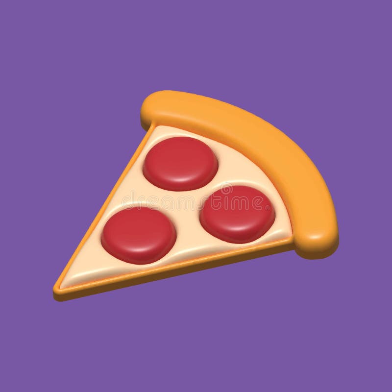 3d Slice of Pizza with Salami, or Sausages, Pizza Delivery, Isolated ...