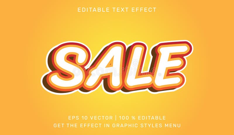 Sale Editable Text Effect in 3d Style Stock Vector - Illustration of ...