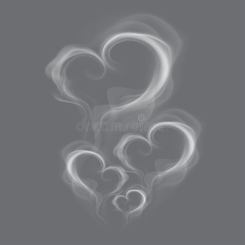 Abstract Love Heart Smoke on Grey Background Stock Vector ...