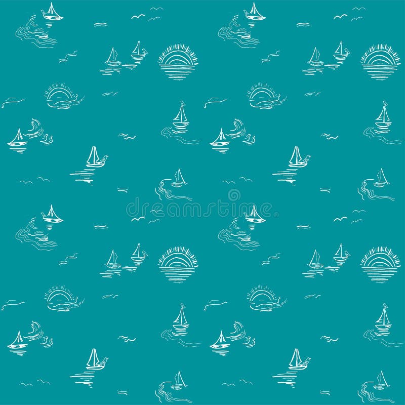 Nautical Seamless Pattern with Corals Stock Vector - Illustration of ...