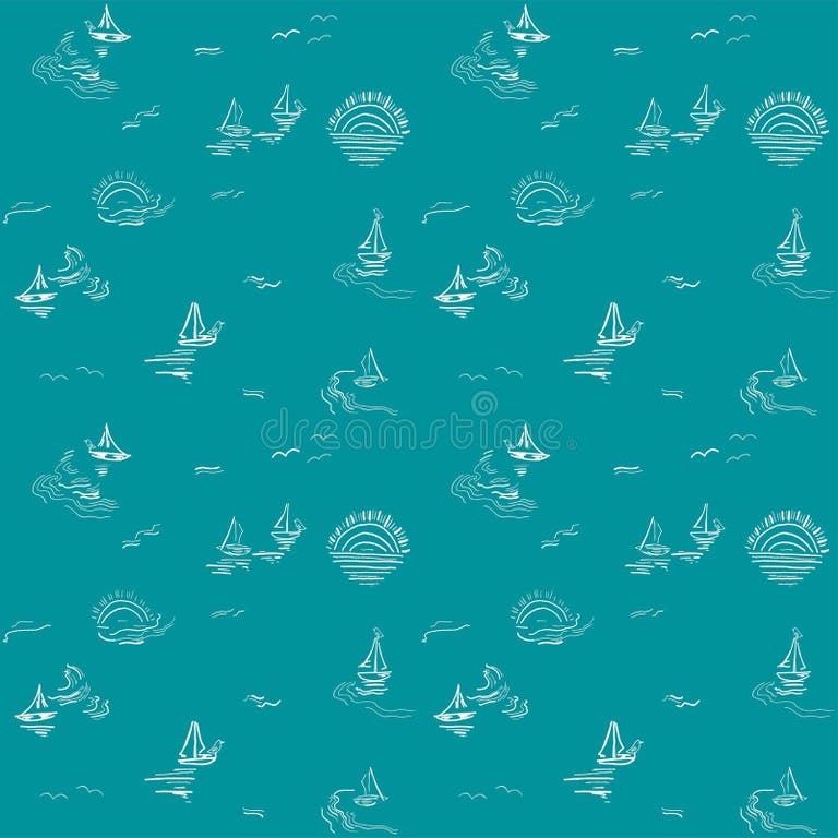 Nautical Seamless Pattern with Corals Stock Vector - Illustration of navigation, yacht: 275619966