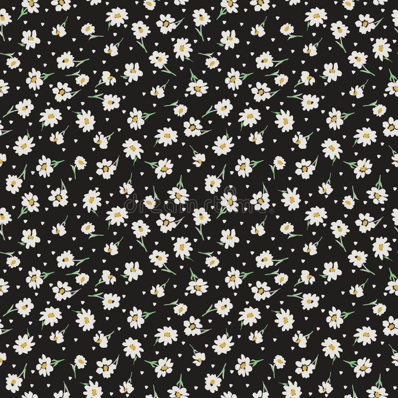 Daisy Floral Seamless Pattern Stock Vector - Illustration of floor ...