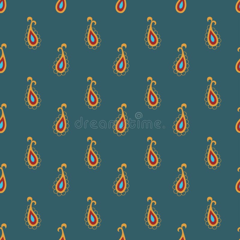 Paisley with Block Print Detail Seamless Pattern Stock Vector ...
