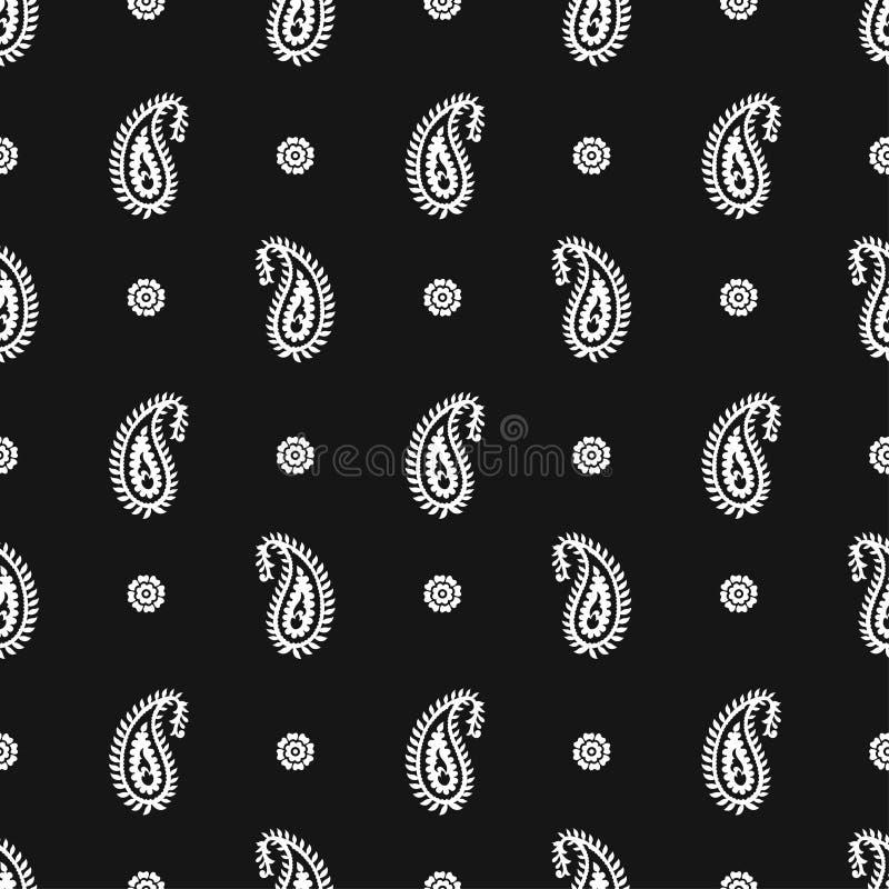 Paisley with Block Print Detail Seamless Pattern Stock Vector ...